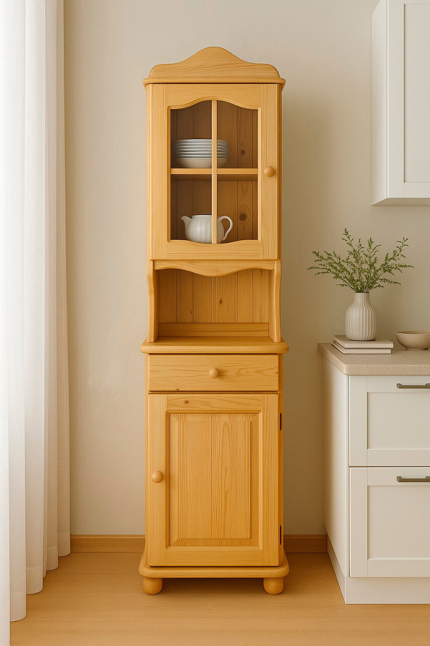 Шкаф-буфет "Норд 101" однодверный, массив сосны, 41х38х193 см, лак