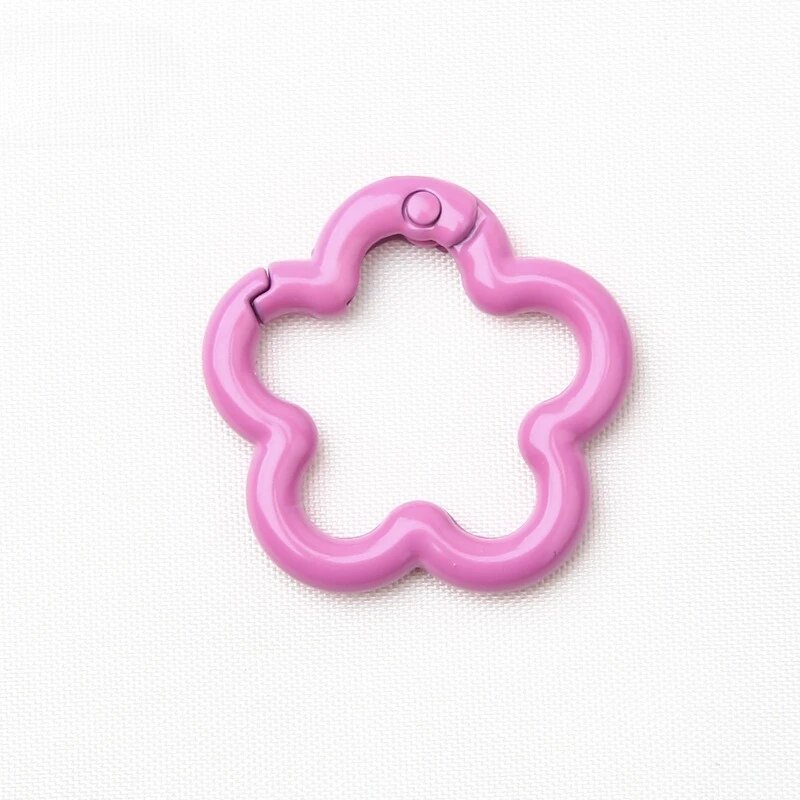 Металлические застежки-когти-лобстеры с цветочком 1 шт. Розовый, Rose red