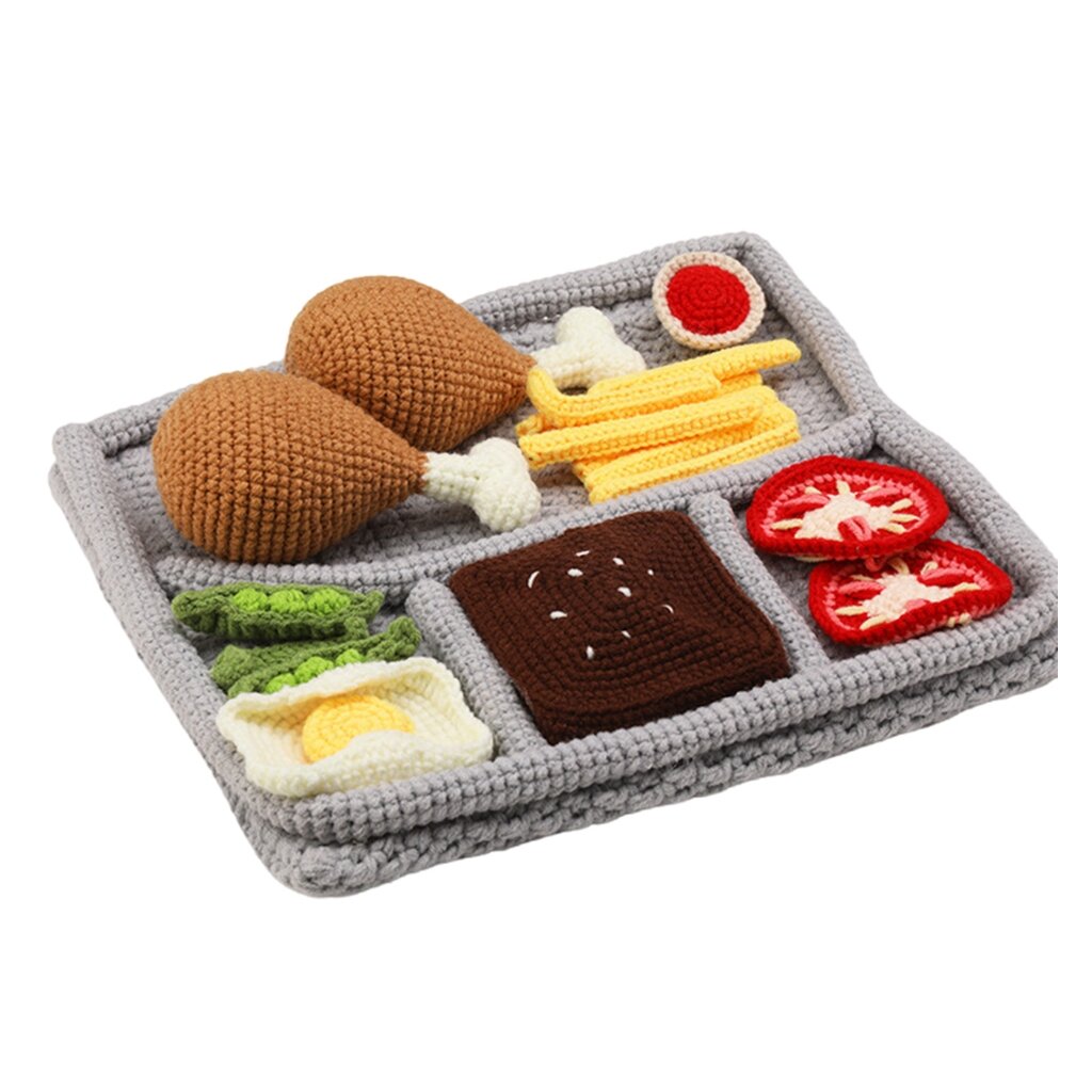 Вязаный Крючком Набор Чехлов для Ноутбука для Начинающих с Инструкцией Поднос для Еды В Виде Настольной Сумки Набор для Вязания Крючком с Аксессуарами для Вязания