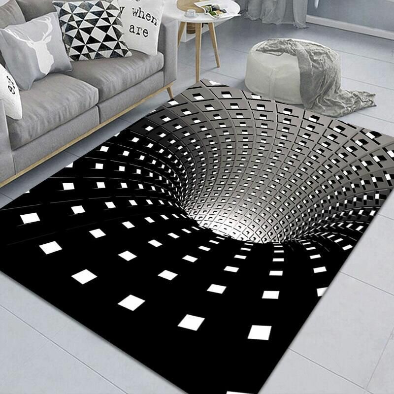 3D Optical Vortex Rug: коврик для спальни с 3D-эффектом иллюзии (50×80 см)
