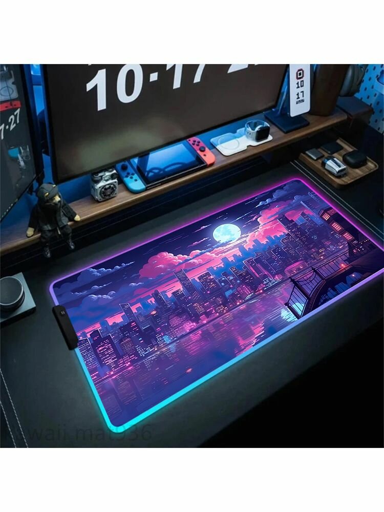 Игровой коврик SCENE, для мыши, нескользящий, прошитые края, 40х90см