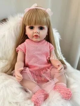 Кукла реборн 55cm Cokela Силикон для всего тела /Длинноволосая девушка