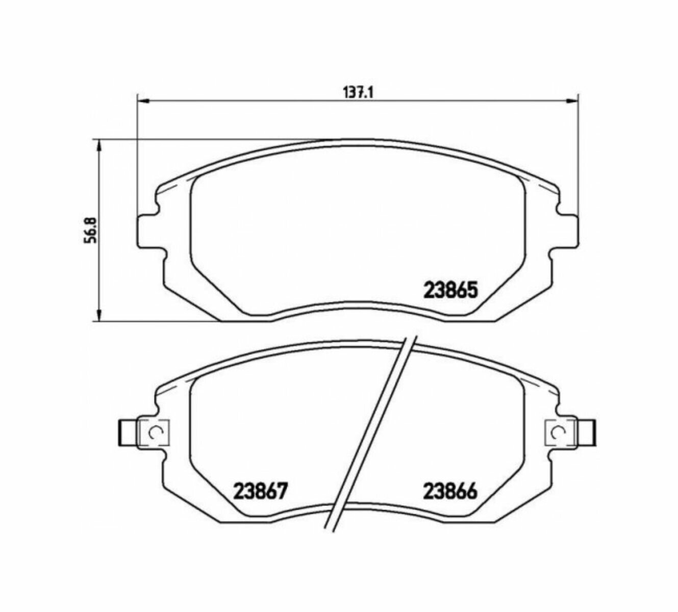 Колодки Subaru Impreza, Legacy 00=>(Brembo P78013)