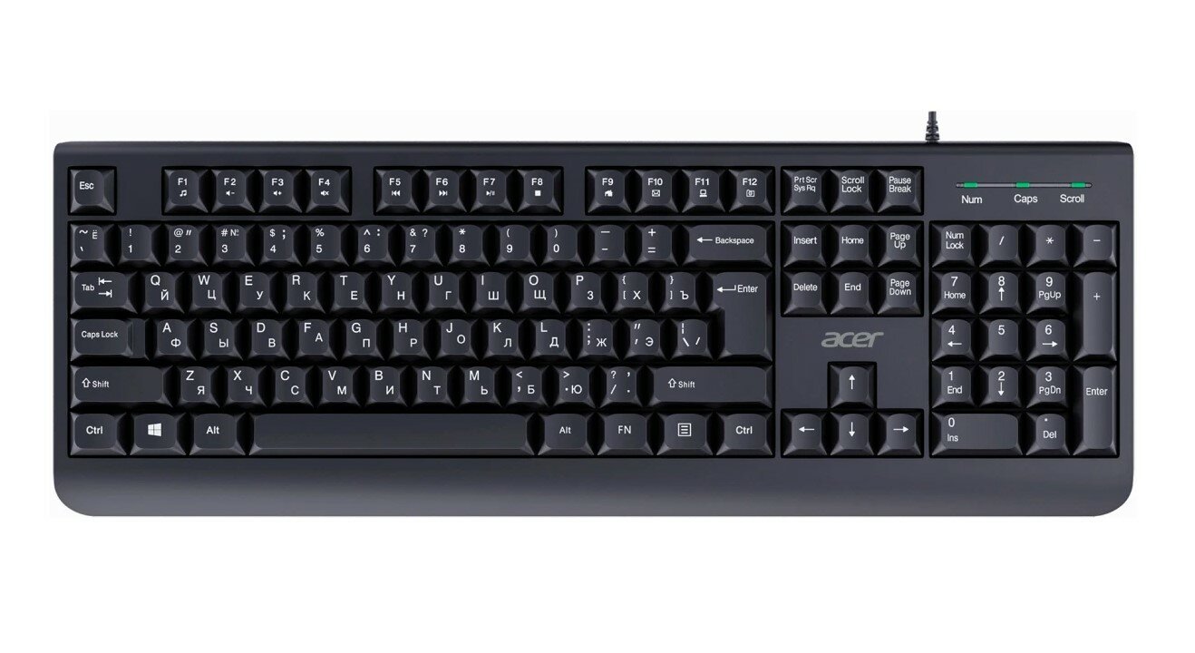 Клавиатура Acer OKW400, проводная, USB, черный (ZL. KBDEE.01C)