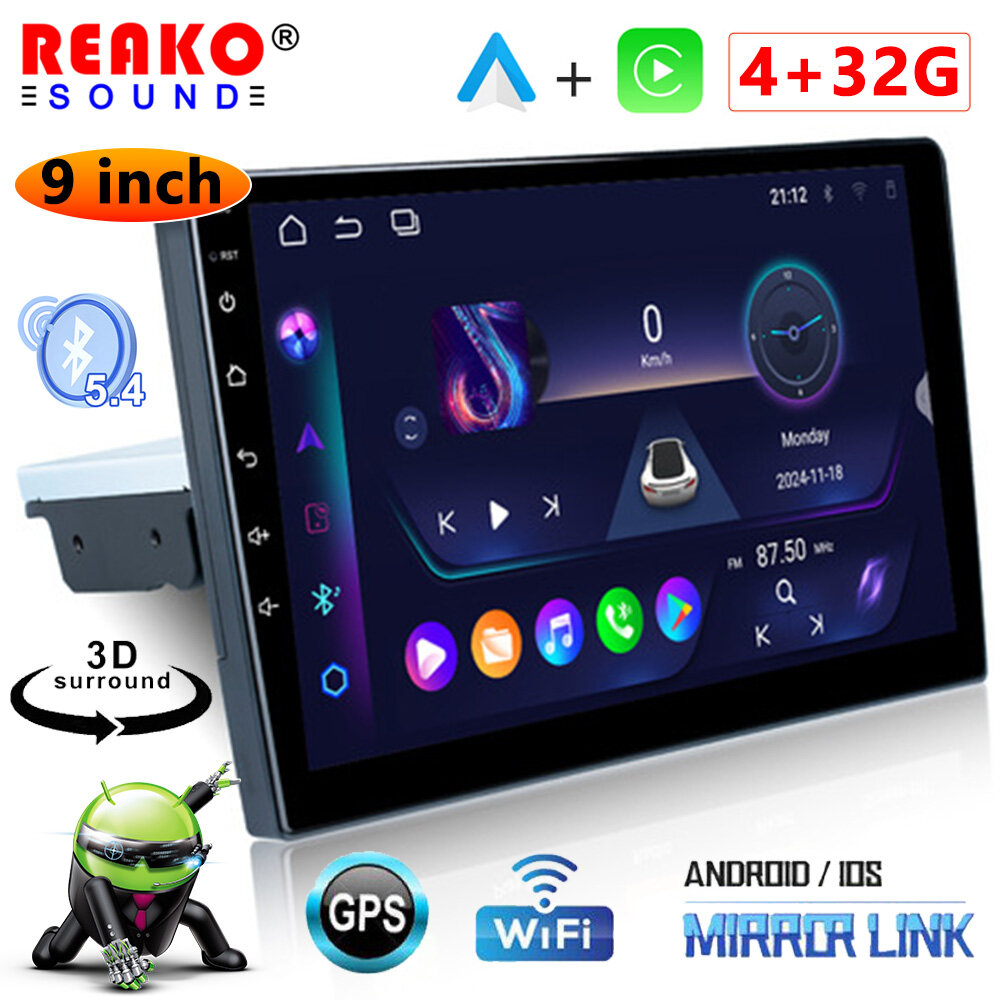 Магнитола для universal , с камерой заднего вида. IPS экран 7/9/10 дюймов, Wifi6.0 с сенсорным экраном, usb и блютузом