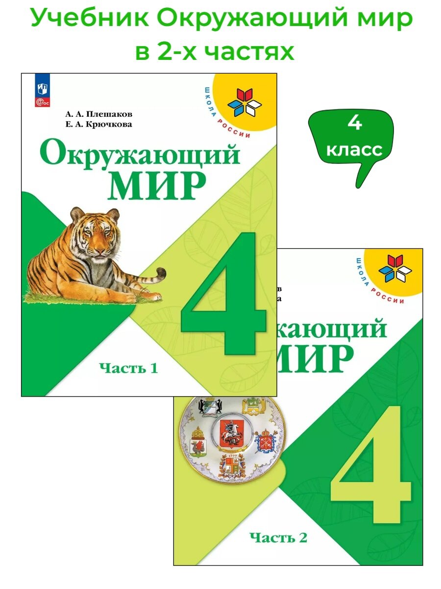 Плешаков Окружающий мир. 4 класс Учебник. Часть 1,2 (Школа России)