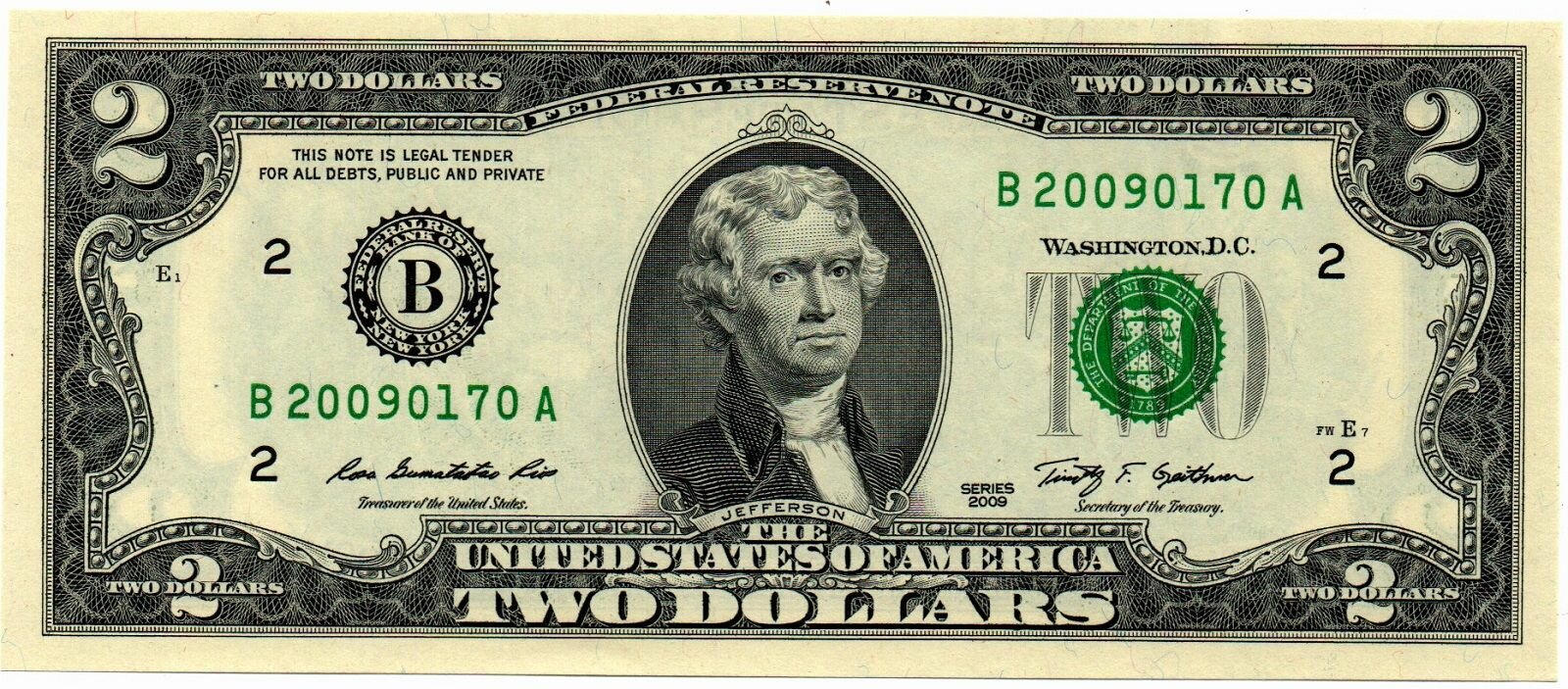 2 доллара 2009 год США 2009 01 70