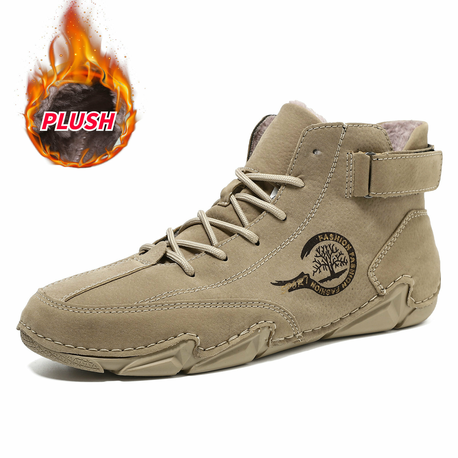 Мужские повседневные туфли на толстой подошве, теплые ботильоны, мужские и женские повседневные ботинки для активного отдыха, обувь больших размеров на флисовой подкладке, ботинки Martin, EU:36