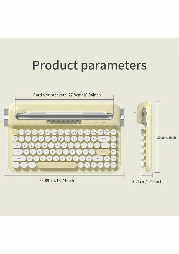 Ajazz Af84 Dual Mode Black Red Matte Wireless BT Portable Retro Punk Keyboard, совместимая с Windows iOS и Android