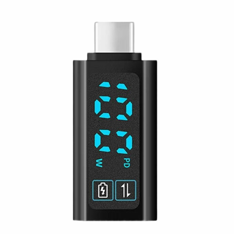 Typec adapter PD100W интерфейс быстрой зарядки цифровой дисплей напряжения для быстрого преобразования заряда-синий шрифт