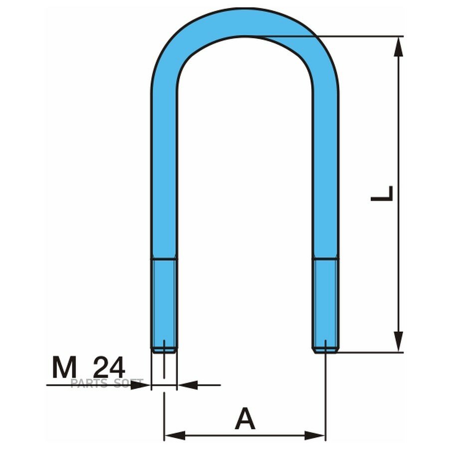 03.138.44.15.4_cтремянка! 125xМ24х320-U \BPW от официального дистрибьютора, BPW, артикул 0313844154