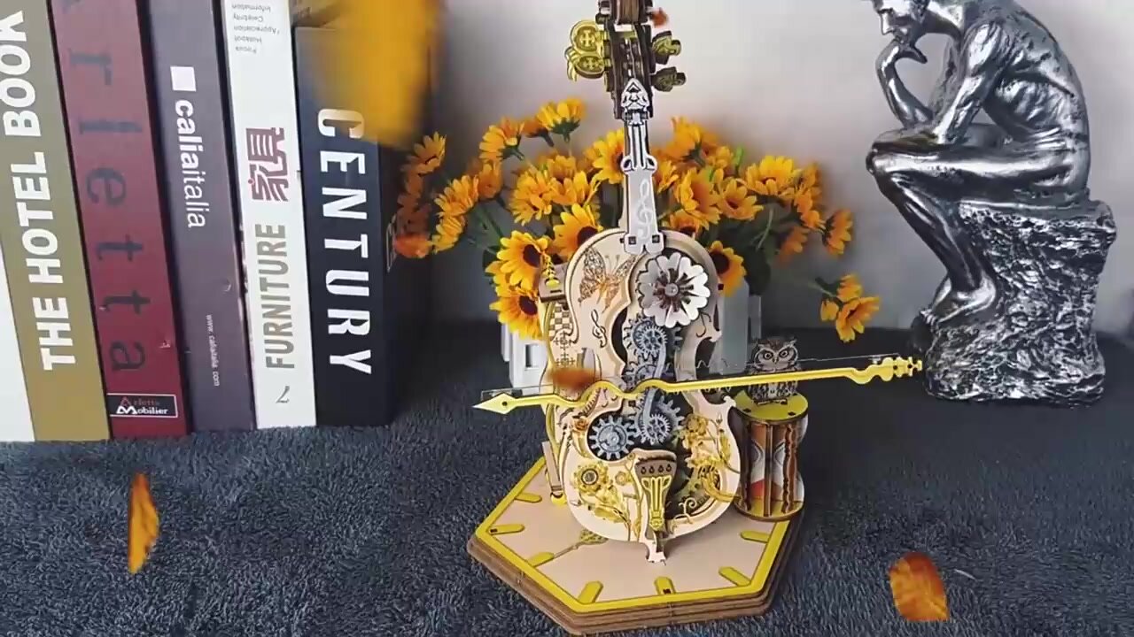 3d деревянная головоломка-музыкальная шкатулка для виолончели в стиле панк