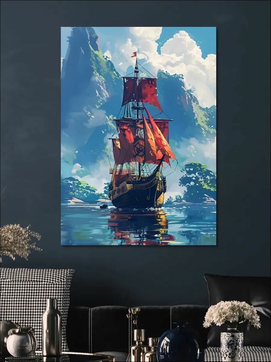 Картина на стену "Алые паруса" 30х40см 1шт.