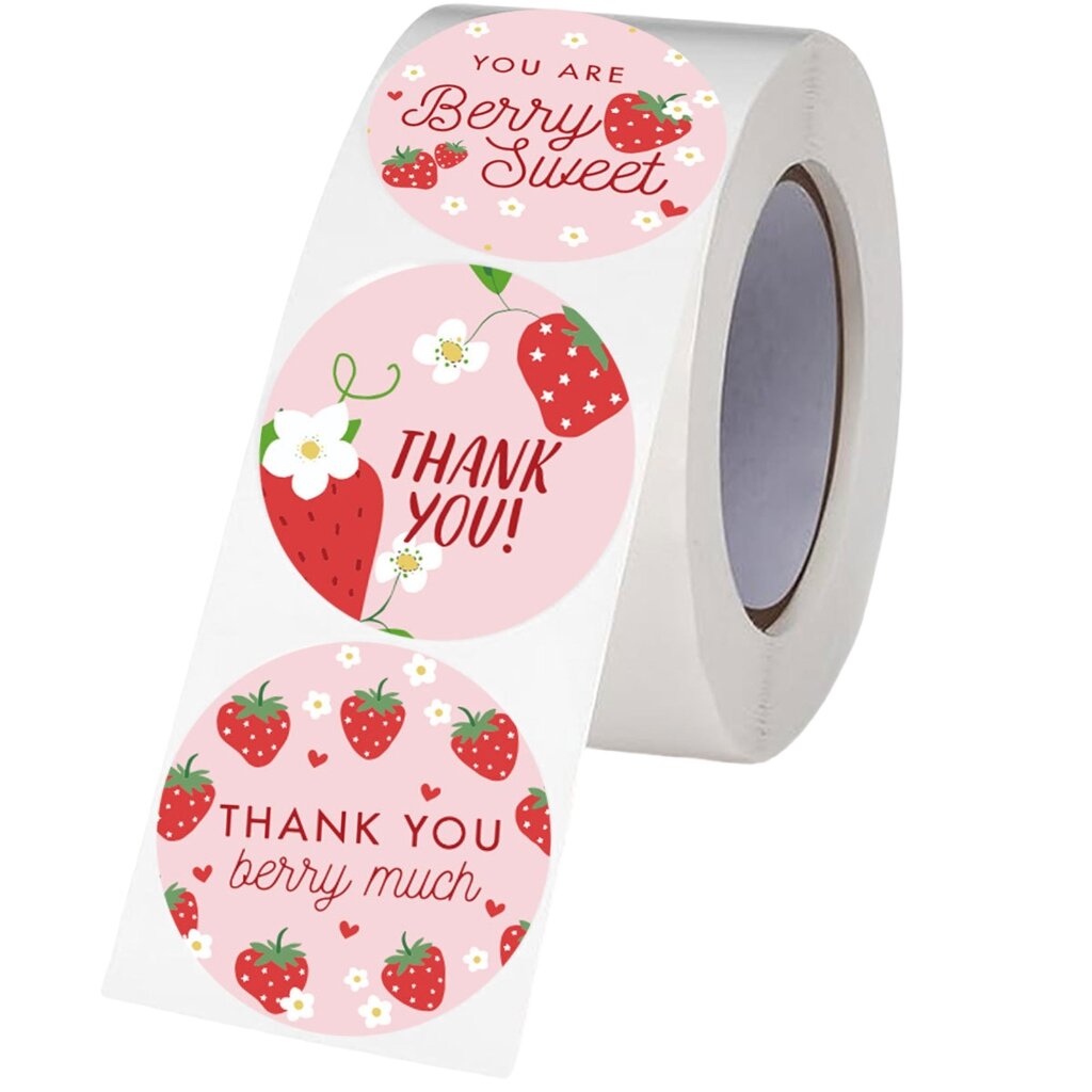 Клубничная Наклейка с Благодарностью-1,5 дюйма