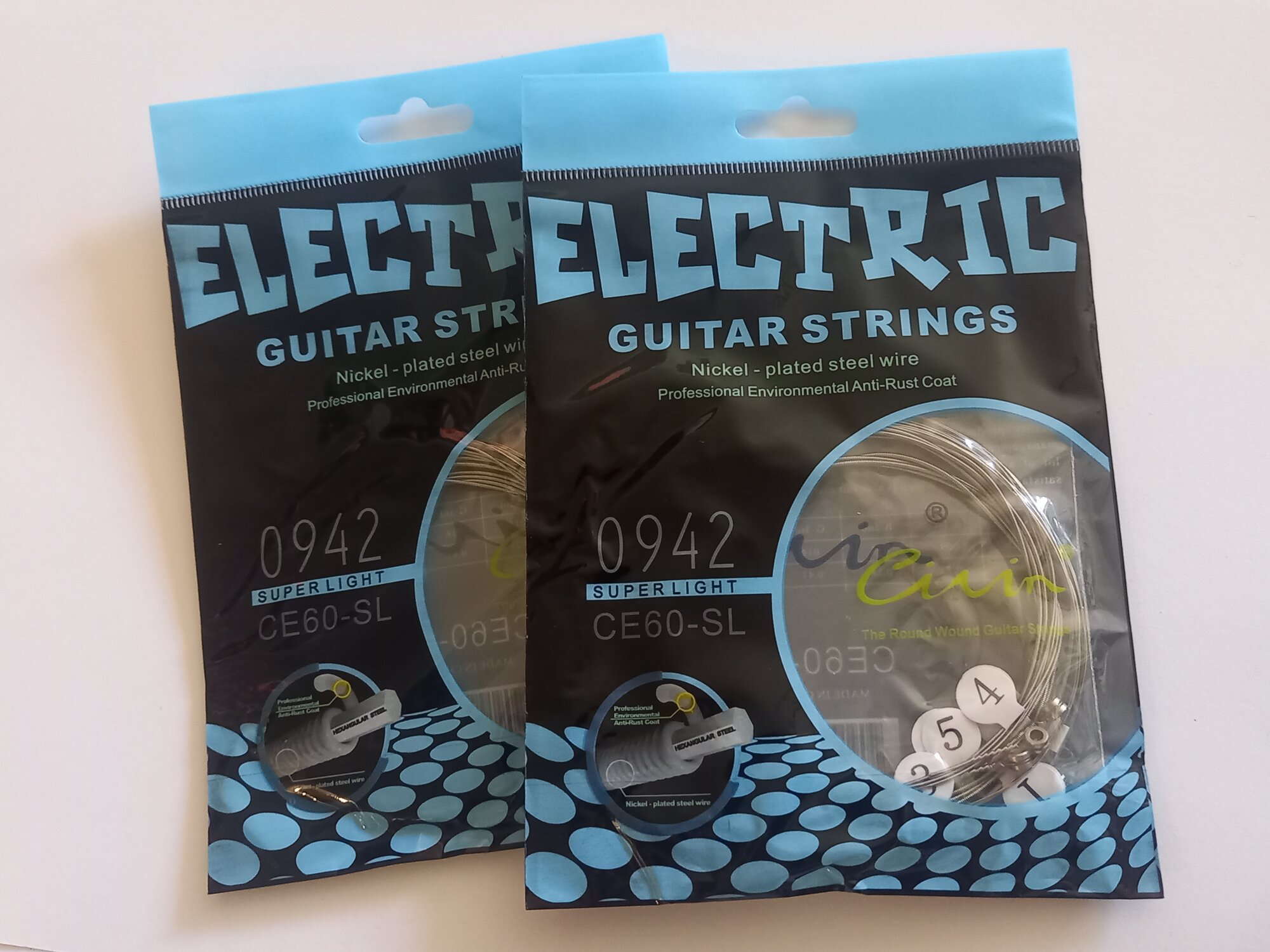 2 комплекта струны для электрогитары Civin Super Light, 9-42, стальные, с никелевой оплеткой