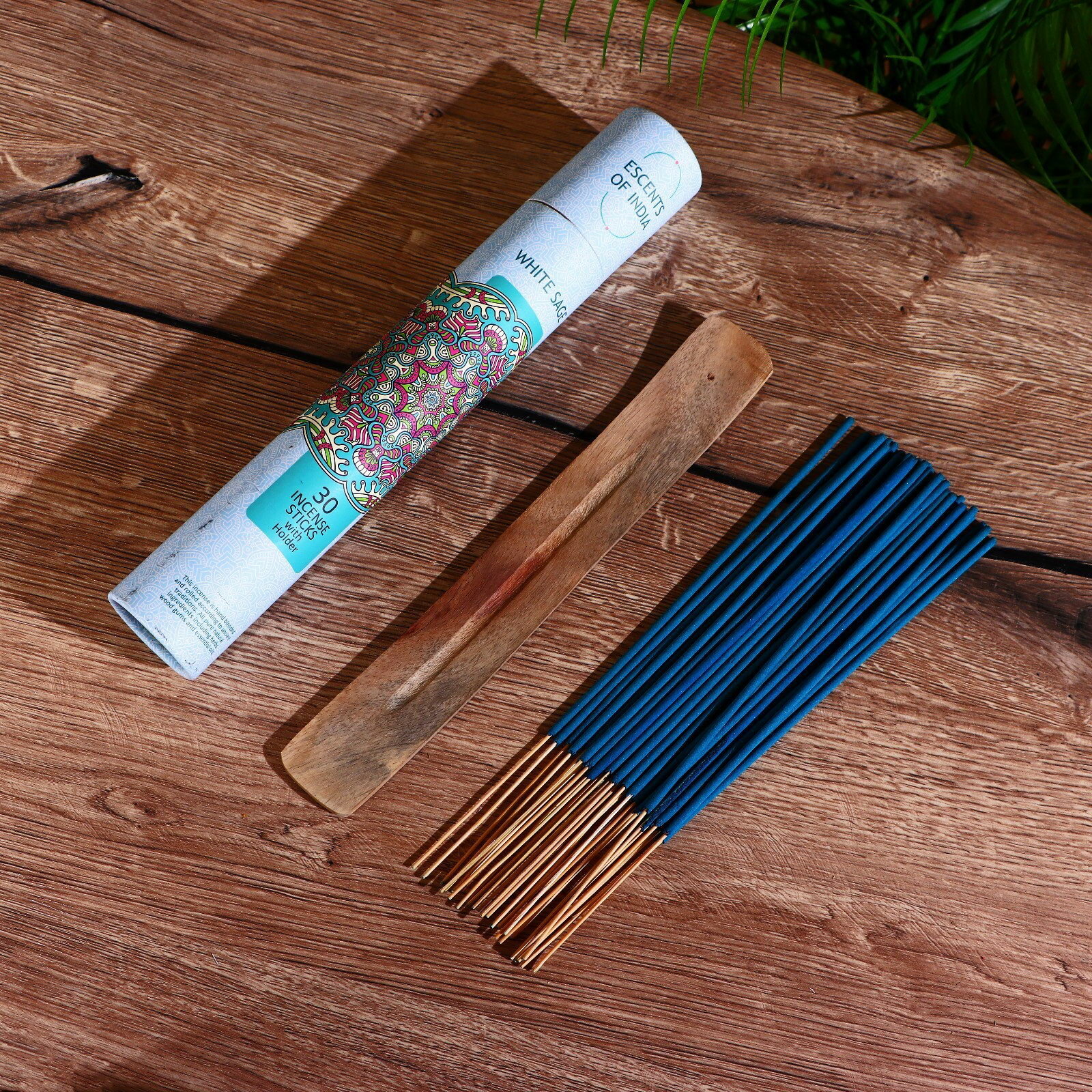 Благовония ESCENTS OF INDIA, аромапалочки, шалфей, набор 30 шт, с подставкой