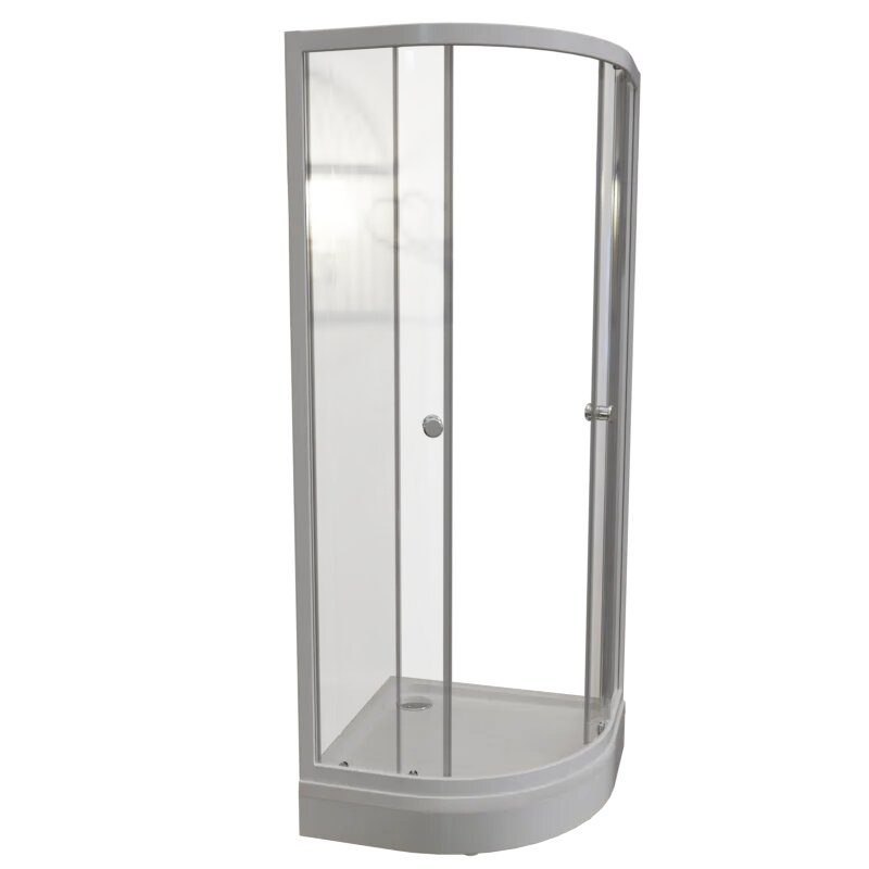 Душевой уголок Radomir Берген RD с поддоном, стеклянный, 79x79, раздвижной, белый