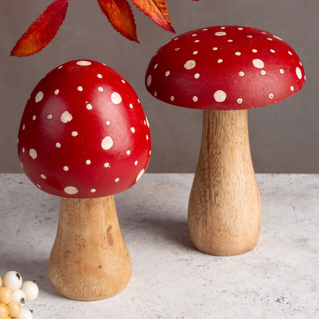 Набор декоративных фигурок Мухоморы 15 см, 2 шт, Koopman, A68100485-набор