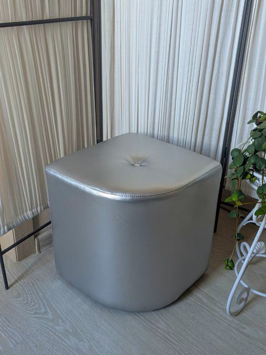 Пуфик угловой для прихожей и спальни, Искусственная кожа, 35х35х40 см.