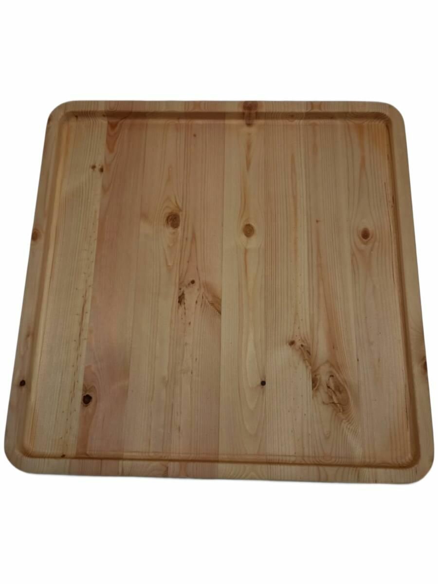 Поднос деревянный квадратный 39,5х39,5 см, 1 предмет, из массива сосны, пропитанный натуральным маслом.
