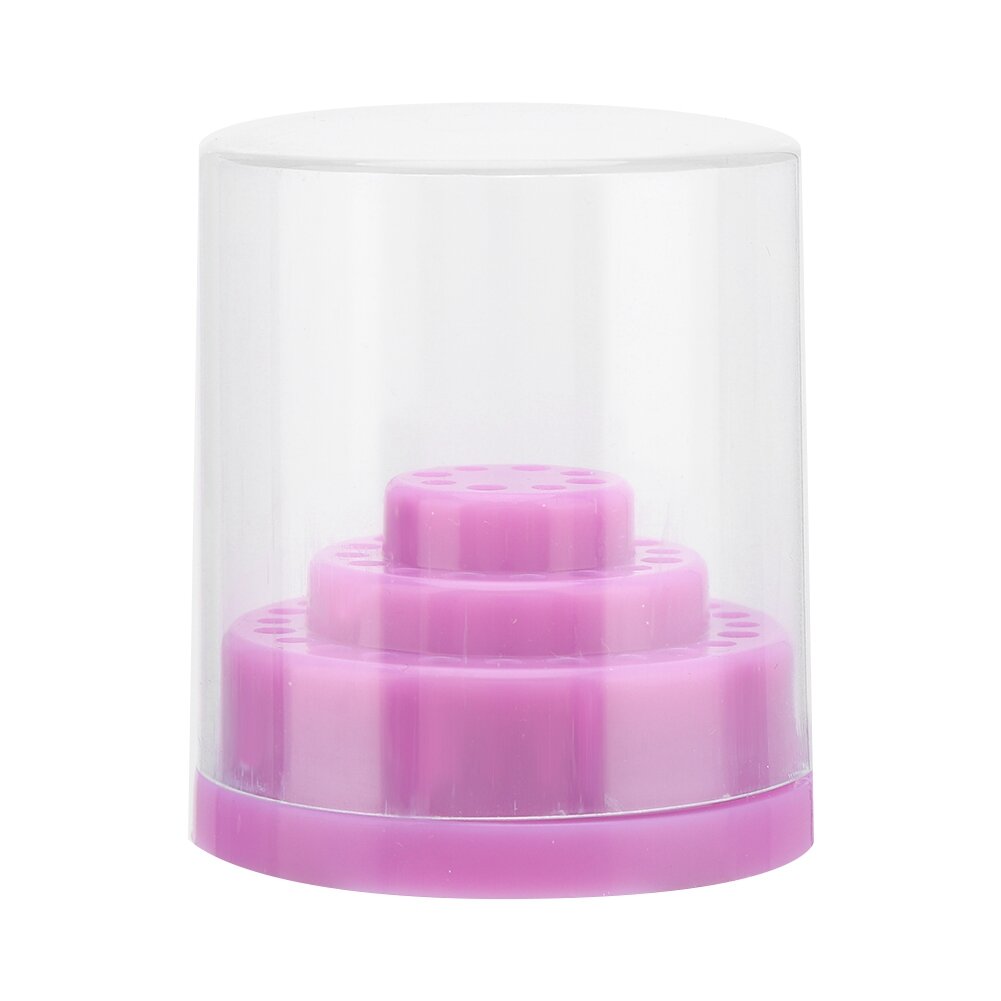 Держатель сверл для ногтей на 48 слотов, подставка для органайзера для маникюрных инструментов с фиолетовым футляром для хранения для легкого доступа и организации