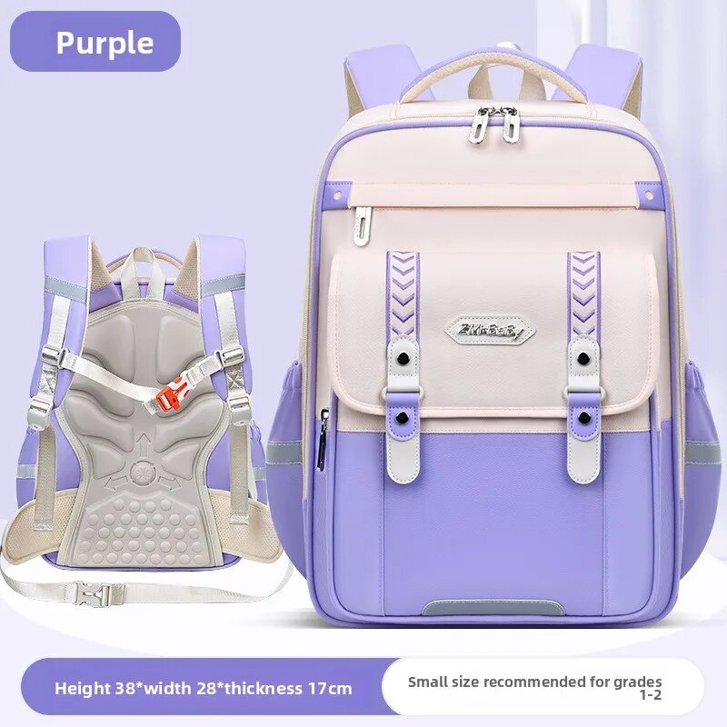 Новые рюкзаки для учащихся начальной школы для мальчиков и девочек, подходящие для детей 1-6-9 классов, детские школьные сумки большой вместимости. Сиреневый, S purple