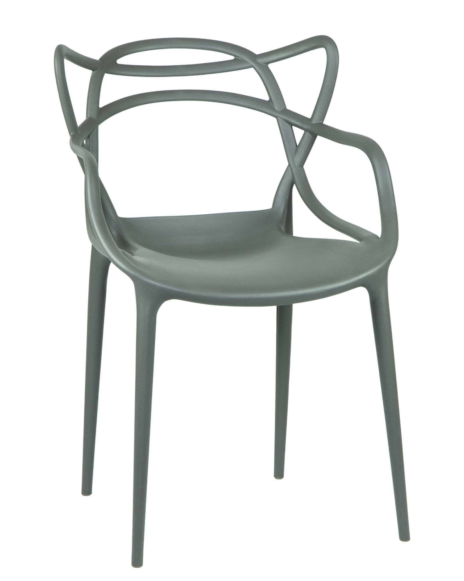 Стул MASTERS DOBRIN темно-серый, пластик, твердое сиденье, с подлокотниками