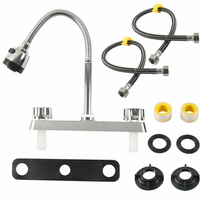 Кухонный кран для трейлеров с 360-градусным вращающимся распылителем для кемпинга в автодомах, - Двойной шестиугольный
