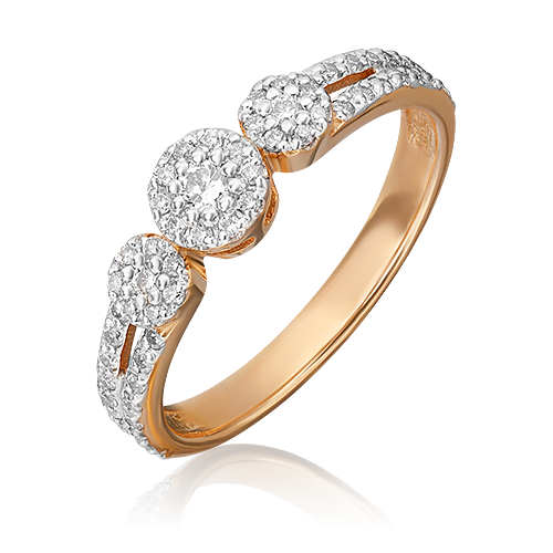 Кольцо, красное золото, 585 проба, бриллиант