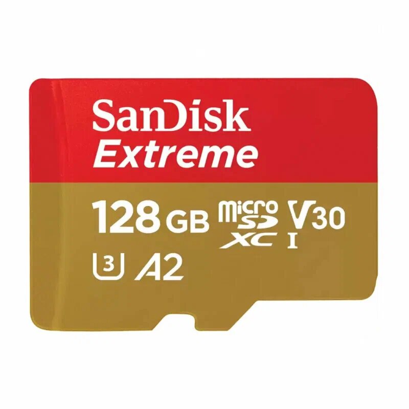 Карта памяти Micro SecureDigital 128Gb SanDisk Extreme microSDHC class 10 UHS-1 U3 V30 A2 (SDSQXAA-128G-GN6MN)