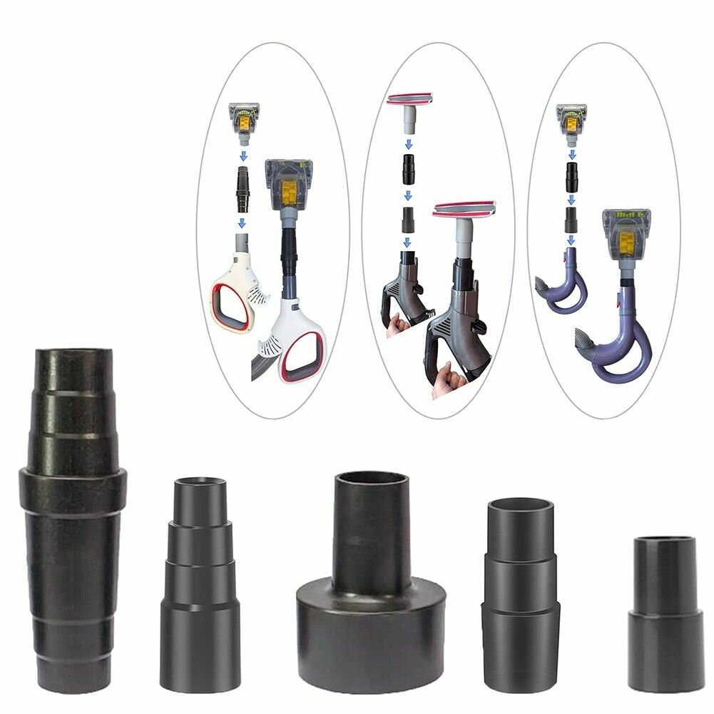 5 шт. Комплект адаптеров для пылесоса, адаптер для шланга пылесоса, конвертер 32 мм, 35 мм, 38 мм, 1-1/4, 2-1/2 дюйма, аксессуар для влажной и сухой уборки