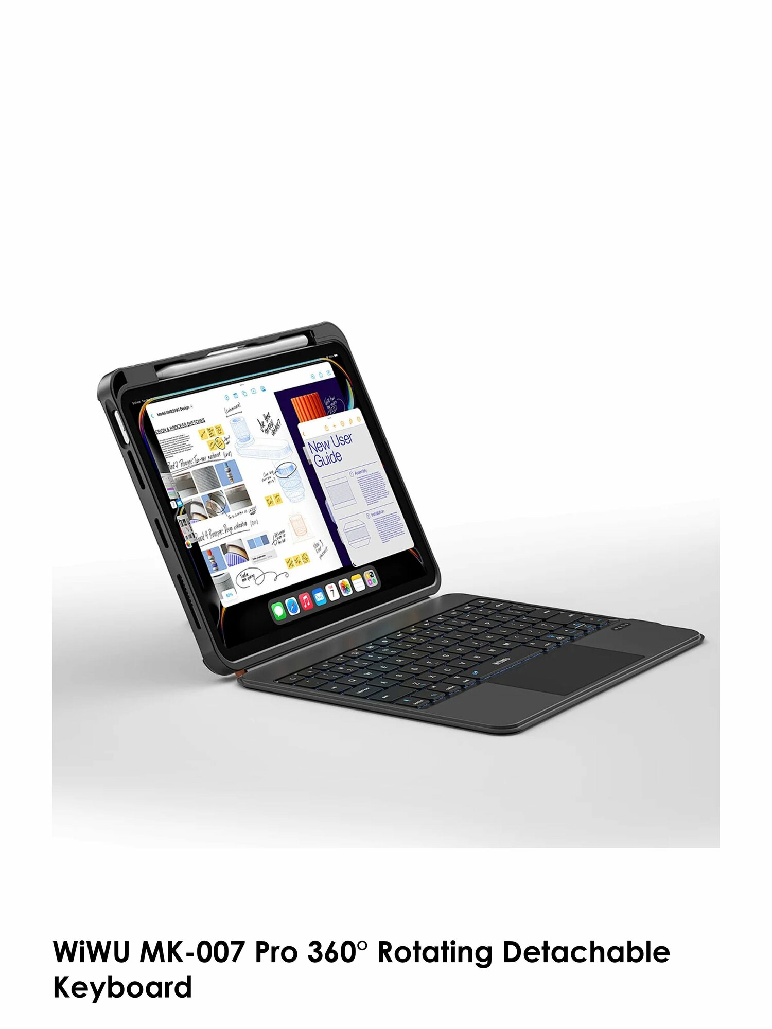Чехол-Клавиатура , 11 дюймов, WiWU MK-007 Pro 360 Rotating Detachable Keyboard
