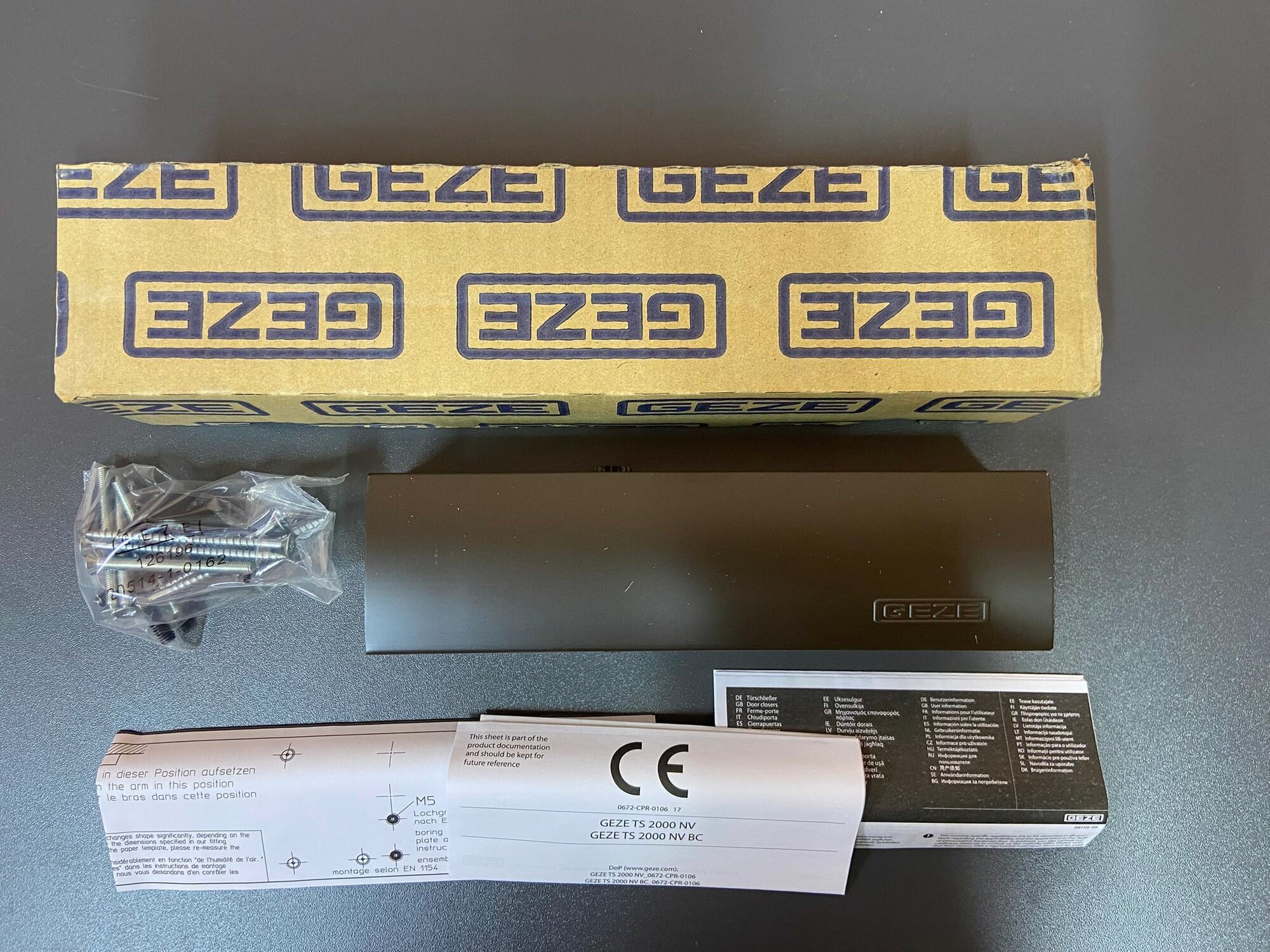 GEZE TS2000 NV BC EN2-4 темно-коричневый. Дверной доводчик. Только корпус. Без рычага.