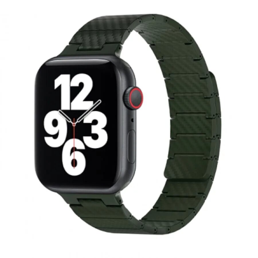Кевларовый ремешок для часов (магнитный) WiWU Wi-WB009 Carbon Fiber для iWatch 1-8/SE 38/40/41mm -Зелёный