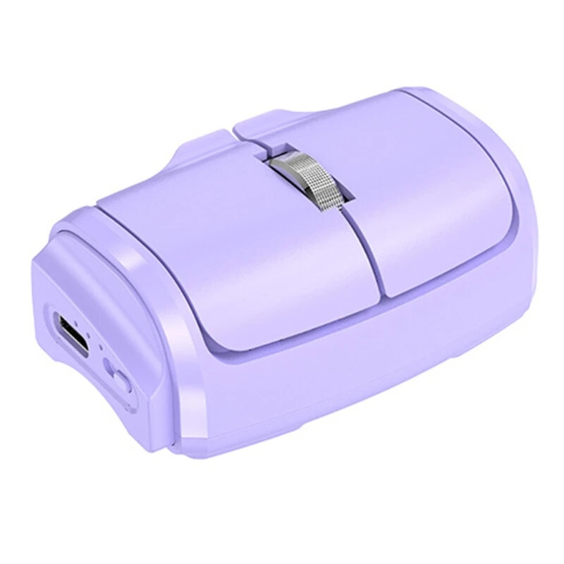 BT Двухцелевый для пальца и стола Двухидный Bluetooth 5.0+2.4G с встроенной батареей Фиолетовый 1000DPI 3.7V 150mA 68*39*26mm 30g USB1.1 USB2.0 Android iOS Windows