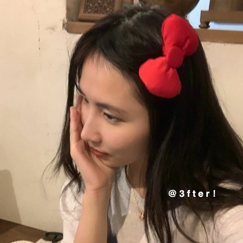 Заколка для волос Hello Kitty с красным бантом, Мягкая объемная резинка-ободок для женщин и девочек, Аксессуар для аниме косплея