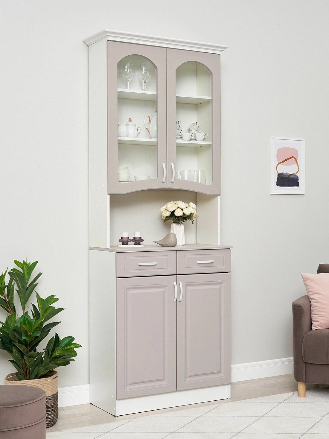 Буфет 2-х створчатый Констанция (Мускат, Белый)