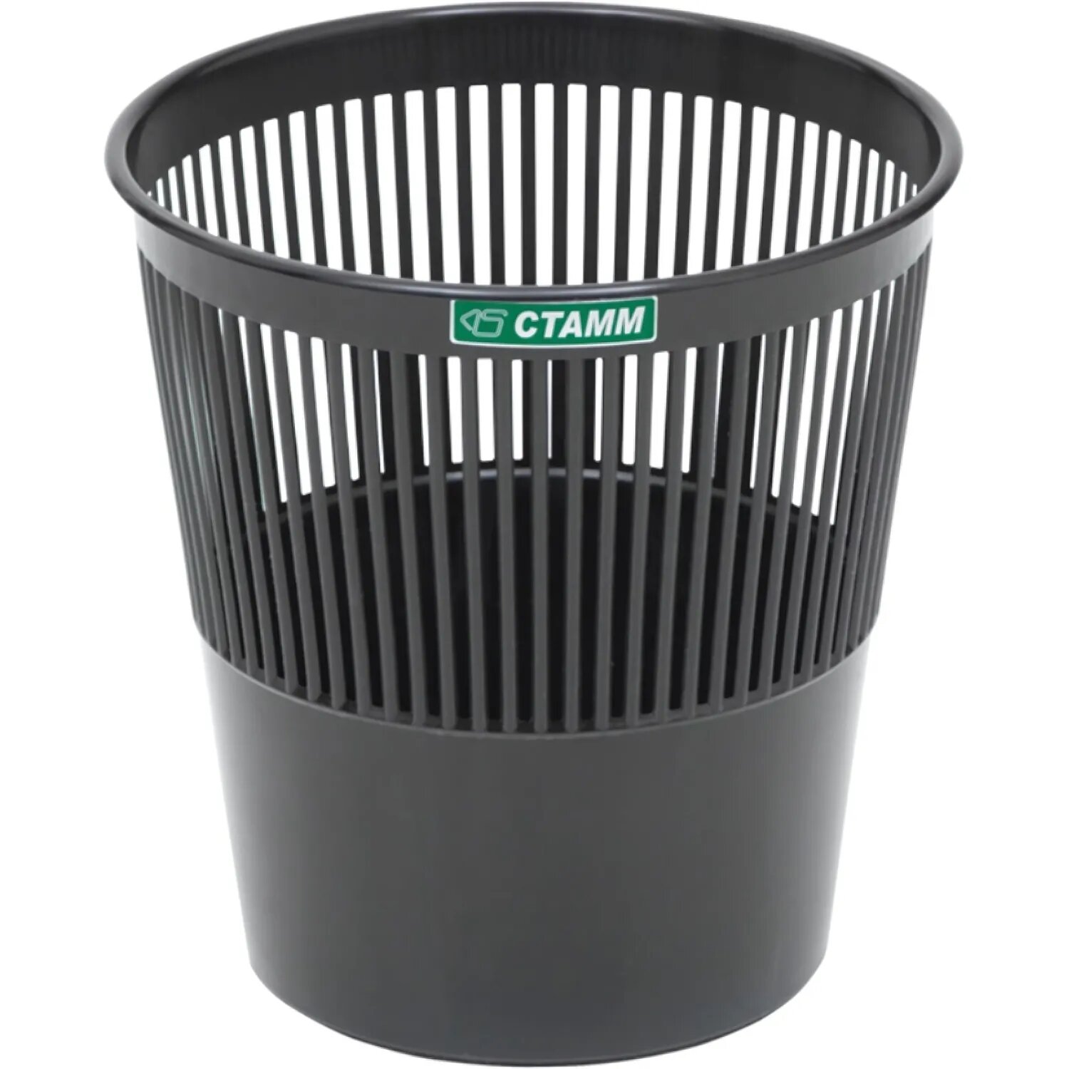 Корзина для мусора офисная 9л пластик, черная СТАММ КР21