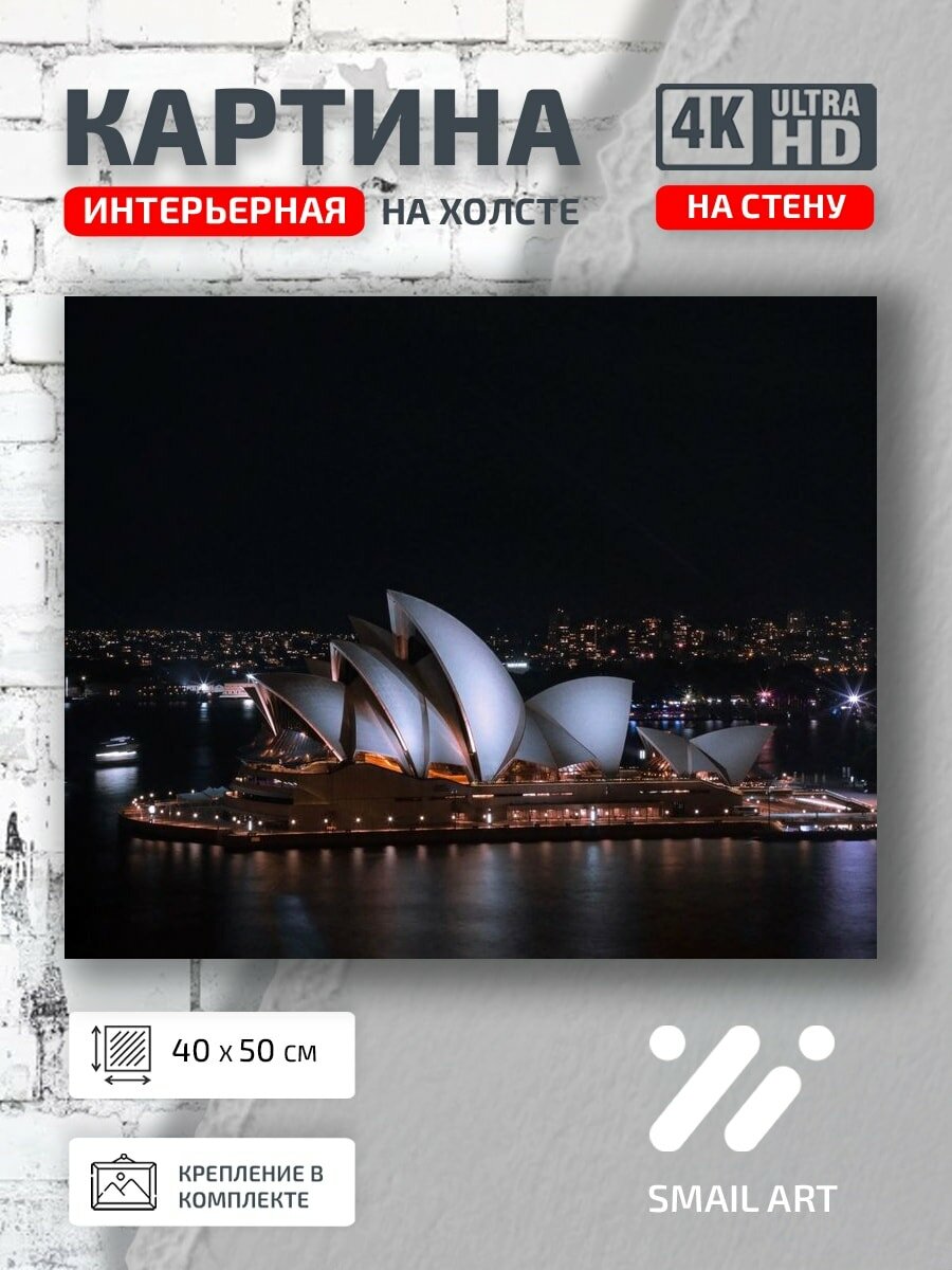 Картина на холсте интерьерная 40 на 50 на стену оперный театр для кабинета атмосфера