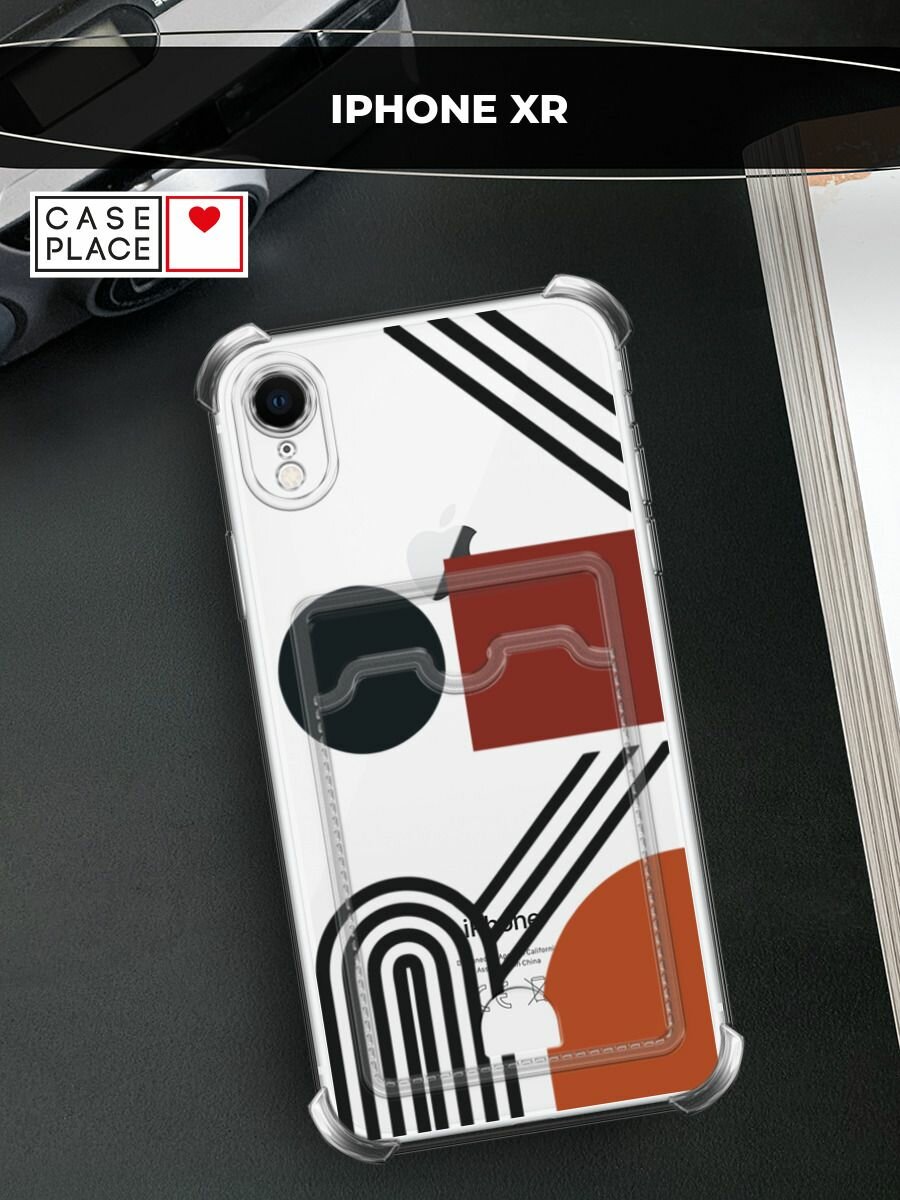 Чехол на Apple iPhone XR (Айфон XR) с картой и принтом Абстрактная композиция