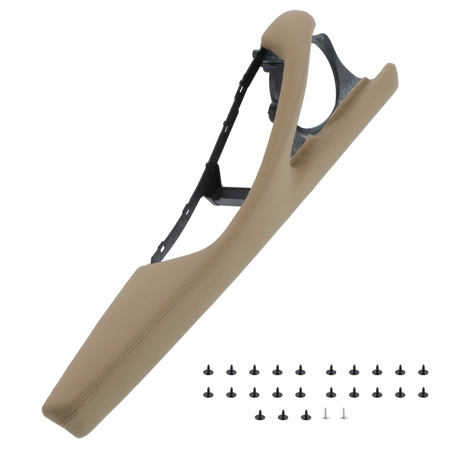 Рамка дверной ручки автомобиля в сборе, внутренняя отделка переключателя кнопок, АБС-пластик, искусственная кожа, подходит для 5 серии F10/F11/F18 2010 2017 LHDBeige