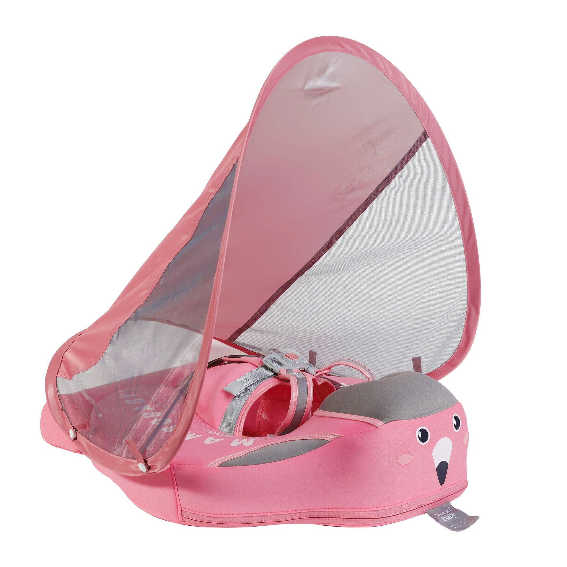 Mambobaby Колесо для плавания для детей Не надувное Плоское колесо Плавающее колесо Можно лежать или плавать Для детей 3-24 месяцев Вес 6-18 кг Защита от солнца UPF 50+ Пять точек поддержки Угол 40 градусов Безопасный замок
