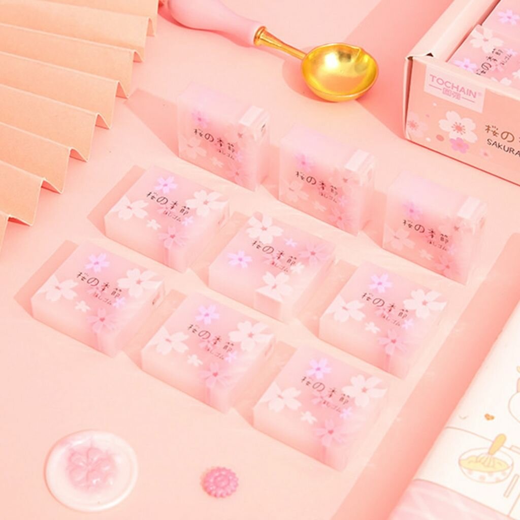 1 коробка из 36 штук, каучуковый сассафрас в форме цветка вишни-квадратный