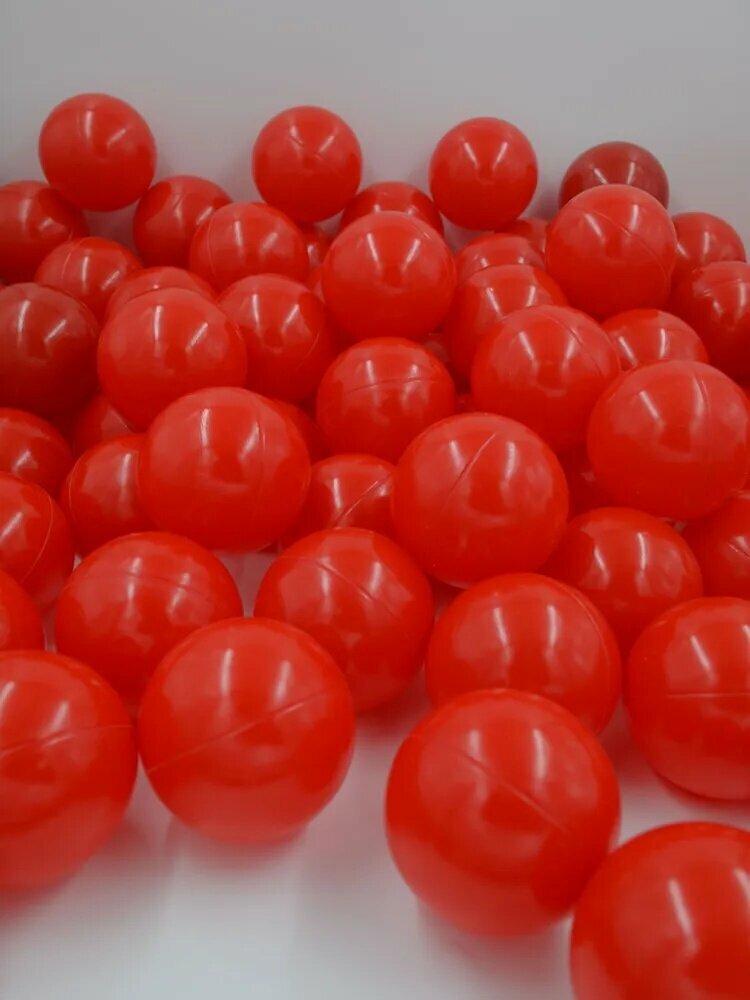 Шарики для сухого бассейна Без бренда, диаметр 7 см, красные, 50 штук