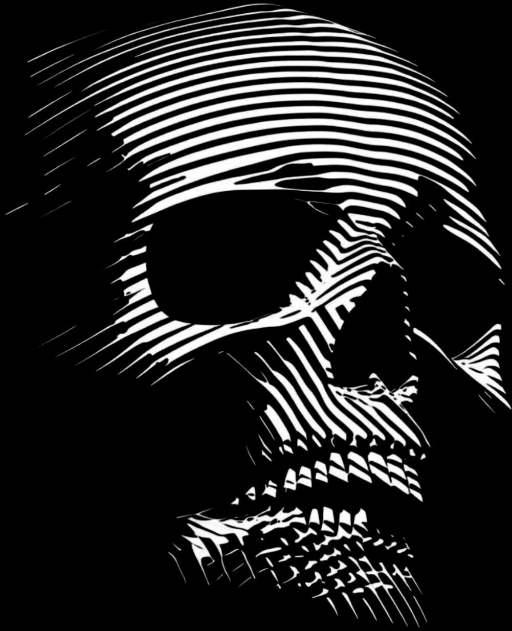 Термонаклейка "Контур черепа" 14см*17см