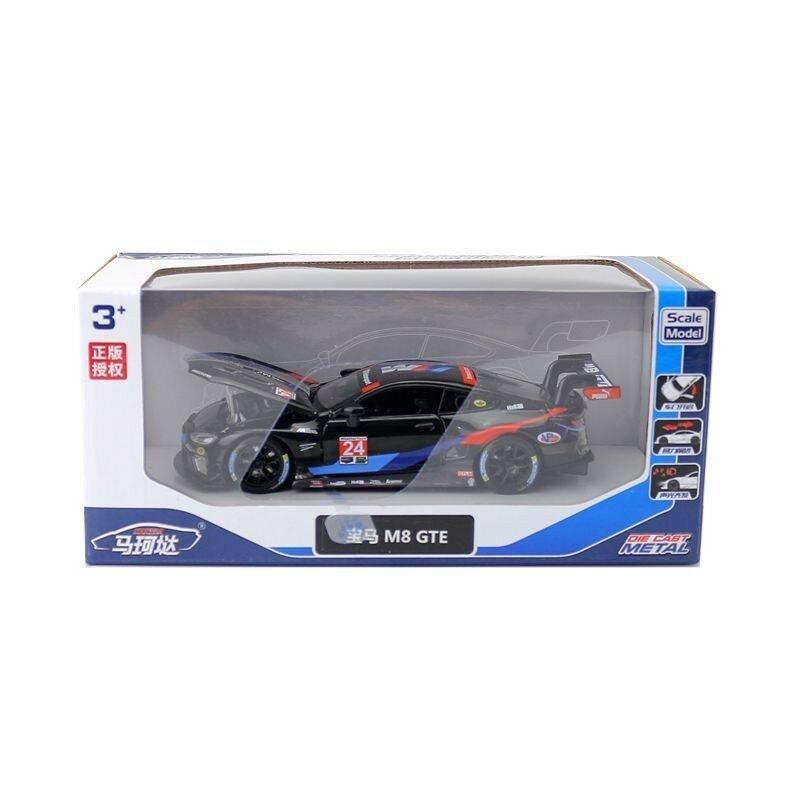 Эксклюзивный модель автомобиля m8 gte le mans race car в металлическом сплаве 24 black