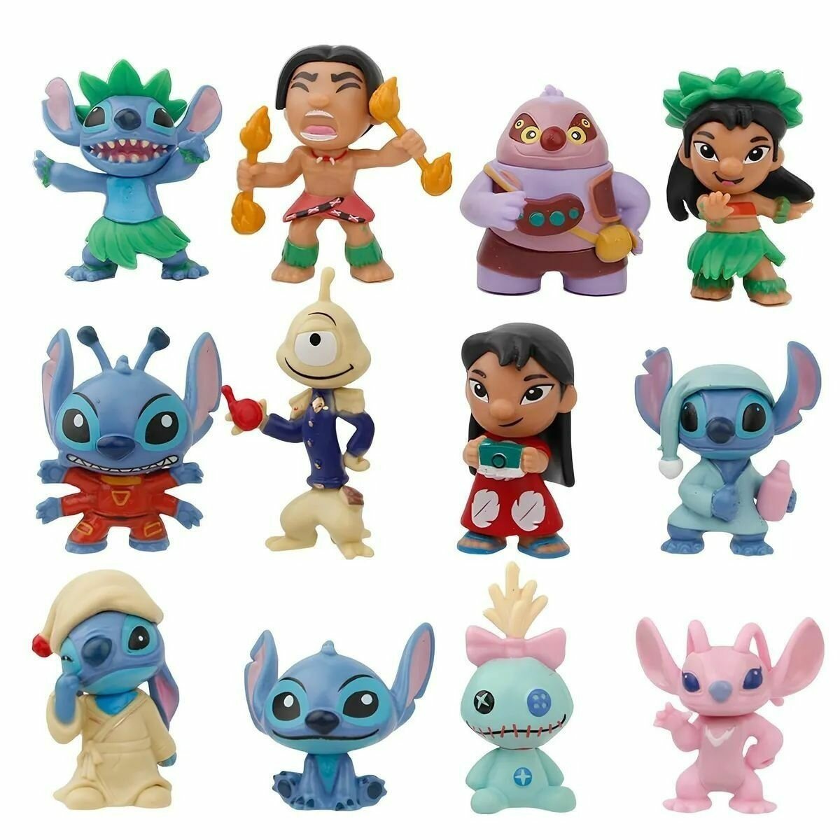 Набор фигурок Лило и Стич / Lilo and Stitch 12шт (5-7см, пакет)