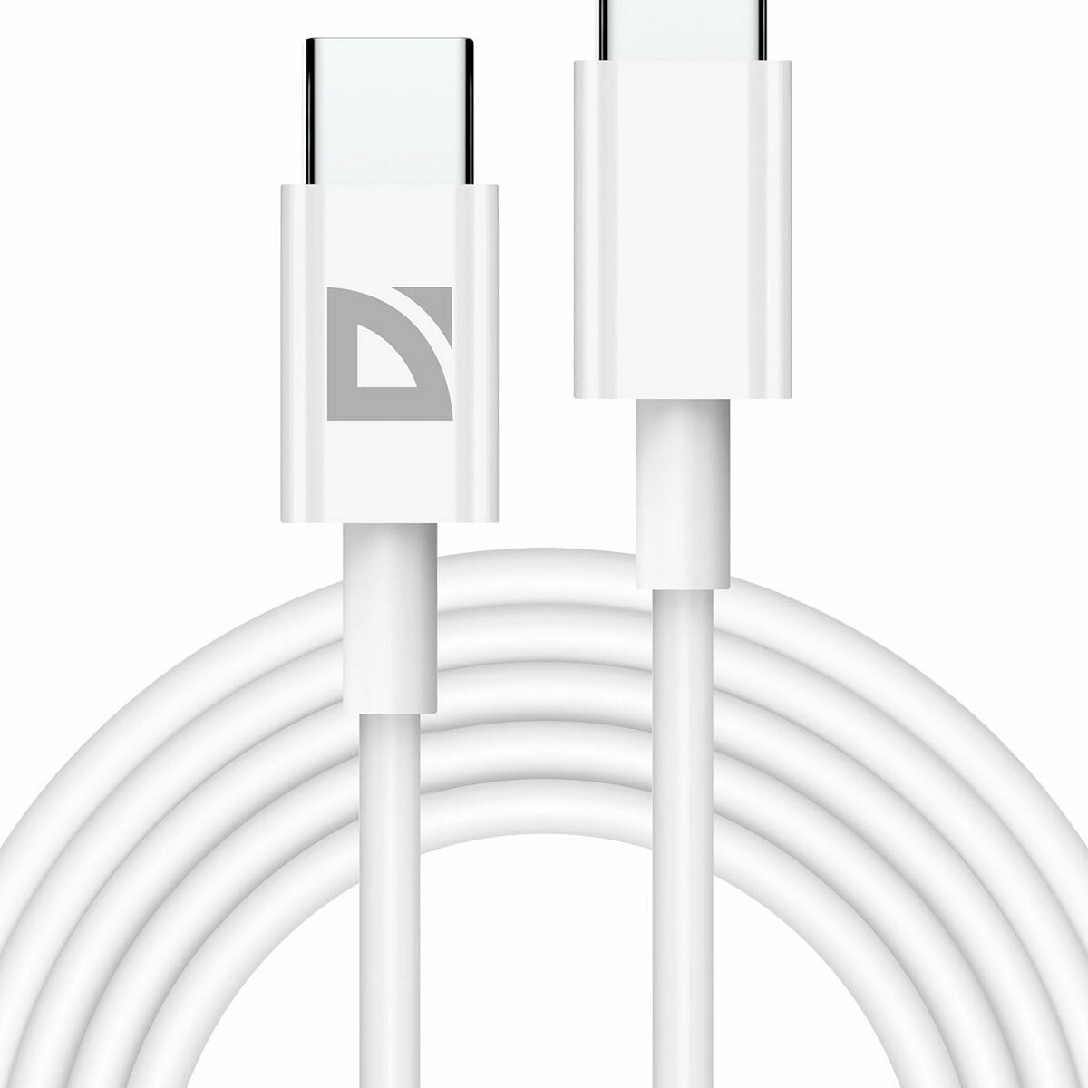 Кабель USB Defender F182, Type-C-Type-C, 30Вт, белый, 2м (87537)