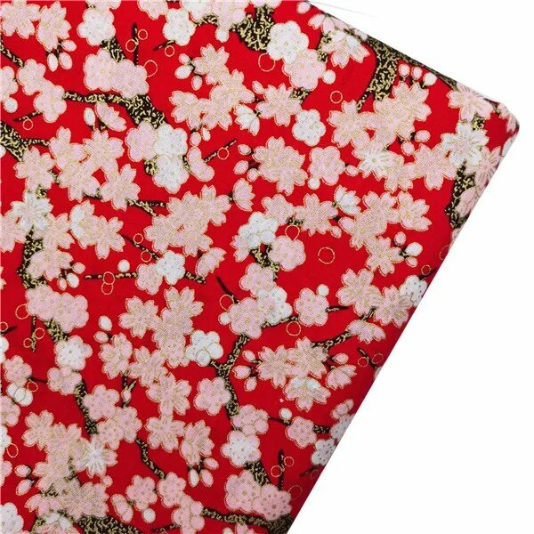 Хлопковая ткань Syunss для пэчворка Красный, 145x45cm, NO.8