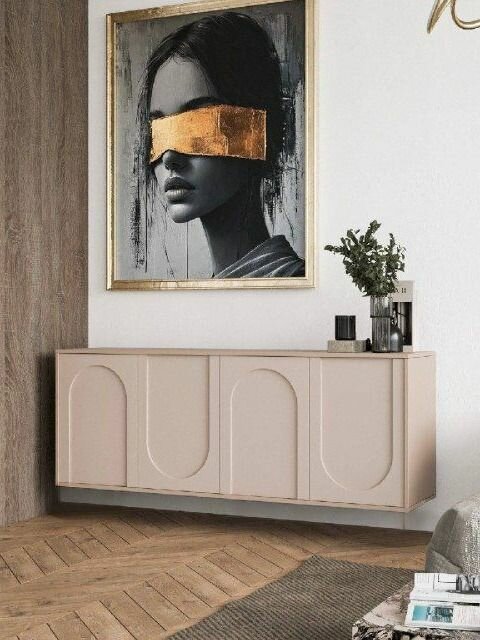 Комод под телевизор подвесной MTO-Profi "Санта" капучино 160х40х60см